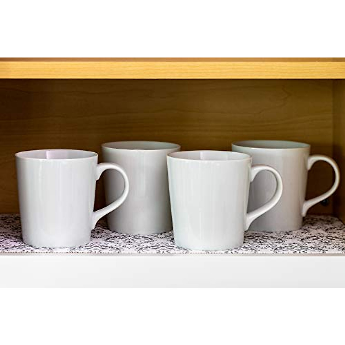 Duck Smooth Top Easy Liner Shelf Liner, Top Cabinet Multipack, 6-Rolls, Each 12" Width, 10' Length, Grey Damask
