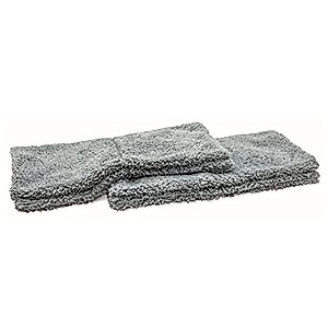 Griot's Garage 10295 Microfiber Plush Edgeless Wash Cloths (Set of 2),Gray,Small