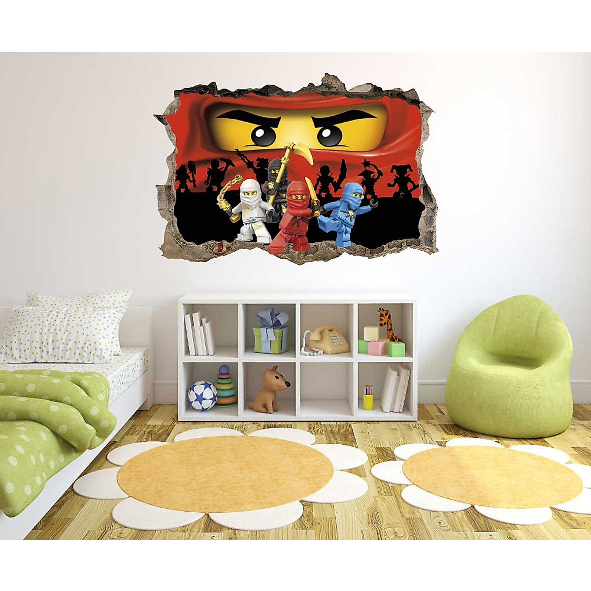 Ninja Spinjitzu Master Series Wall Art - 3D Wall Decal with Smashed Effect - Perfect for Home or Nursery Decoration (20" x 14")