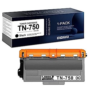 1 Black TN-750 TN750 Toner Cartridge Replacement for Brother HL-5440D 5450DN 5470DW 5470DWT 6180DW 6180DWT DCP-8110DN 8150DN 8155DN 8510DN MFC-8710DW 8810DW 8910DW 8950DW 8950DWT Printer Toner