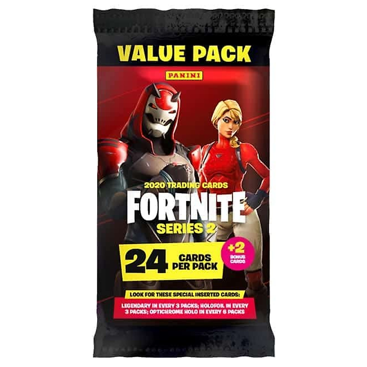Panini FORTNITE TC Series 2 Wallet Pack of 24 2 Bonus Cards Trading Fat Pack, Randomly, Rainbow, Silver, Auditor's Target Value