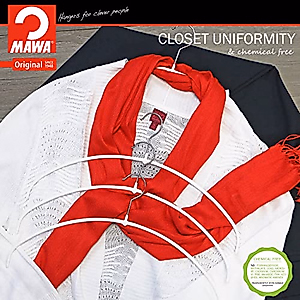 Mawa by Reston Lloyd Euro Ultra Light/Thin Series, Non-Slip Space-Saving Clothes Hanger for Shirts & Dresses, Style 40/PT, Set of 20, White