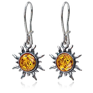 Ian and Valeri co. Amber Sterling Silver Sun Earrings