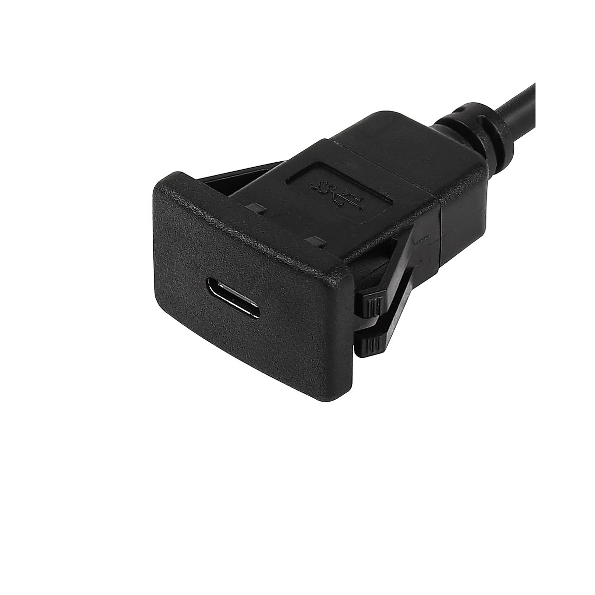 CERRXIAN 0.5m Up Angle USB C 3.1 Male to Female Square Flush Mount Panel Cable for Car, Boat, Motorcycle, Truck Dashboard(U-C3.1)