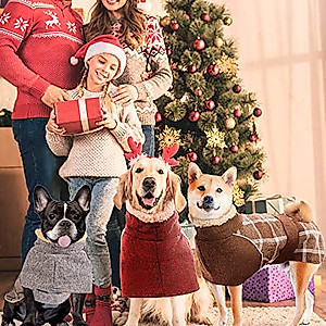 ROZKITCH Dog Coat Winter Jacket Reflective Cold Weather Fleece Coats Vest, Pet Thick Warm Windproof High Collar Clothes Outfits for Small Medium Large Dogs, British Plaid Dog Apparel with Leash Hole