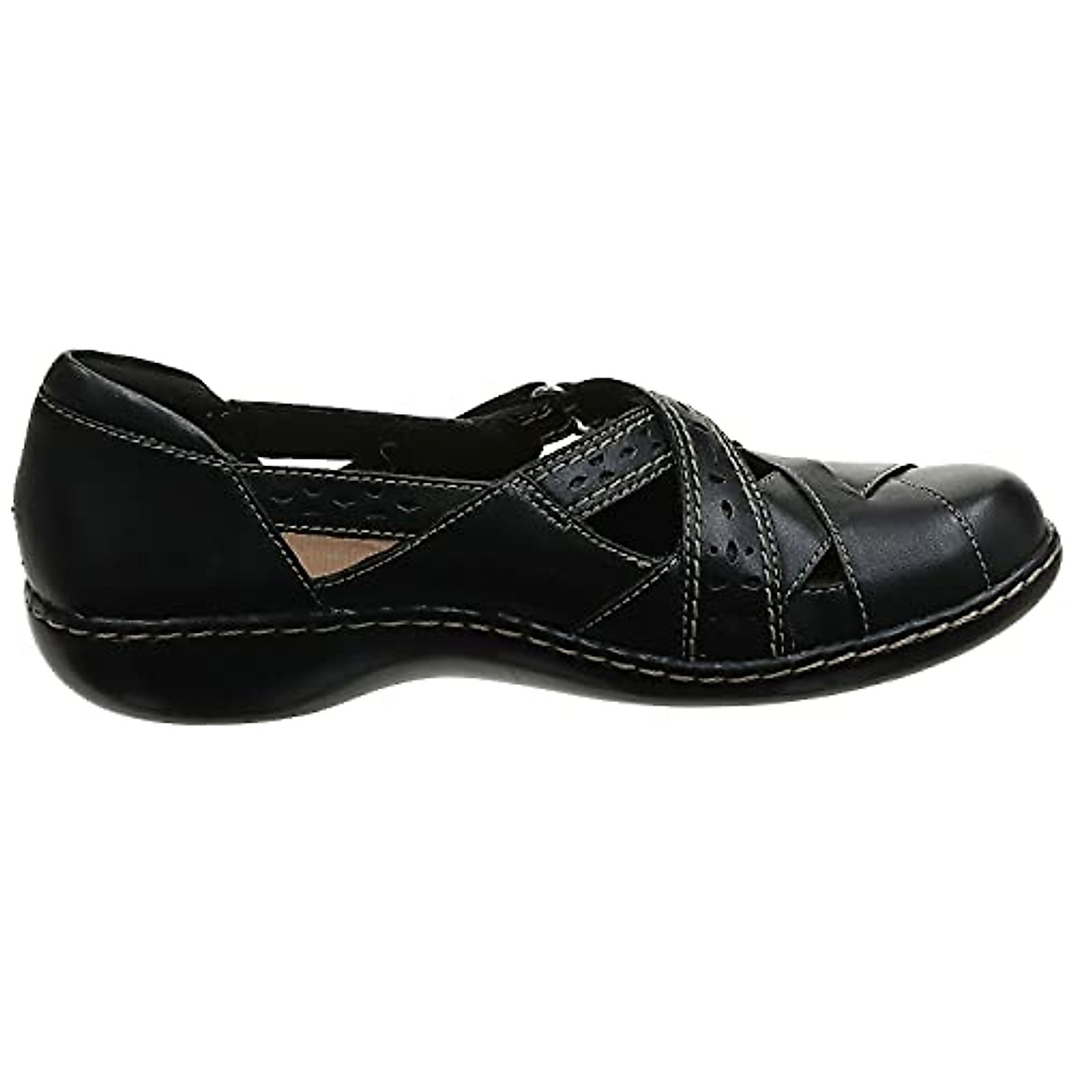 Clarks Women's Ashland Spin Q Slip-On Loafer, Black, 8.5 N US