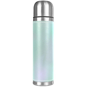Stainless Steel Leather Vacuum Insulated Mug Colorful Texture Thermos Water Bottle for Hot and Cold Drinks Kids Adults 16 Oz