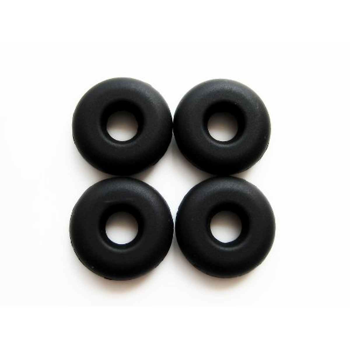 4 Round Black Ear Gels Ear Buds Compatible with Motorola Headsets H270 H371 H375 H385 H390 H560 H620 H680 H681 H685