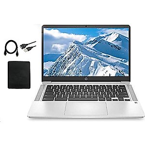 HP 2021 Chromebook 14" HD Student Laptop, Intel Celeron N4000(up to 2.6GHz), 4GB RAM, 32GB eMMC Backlit-KB, Webcam, Fast Charge, WiFi, USB-A&C, BT, Chrome OS, w/Masdrow Accessories