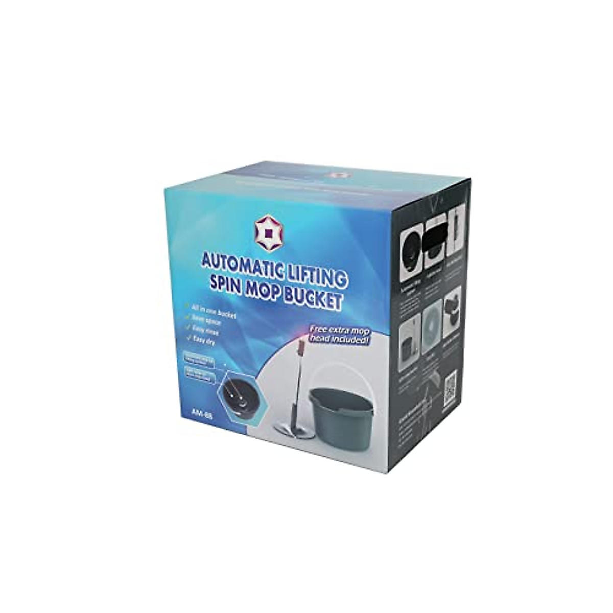 Grand Automatic Lifting Dry and Wet Spin mop and Bucket Gray