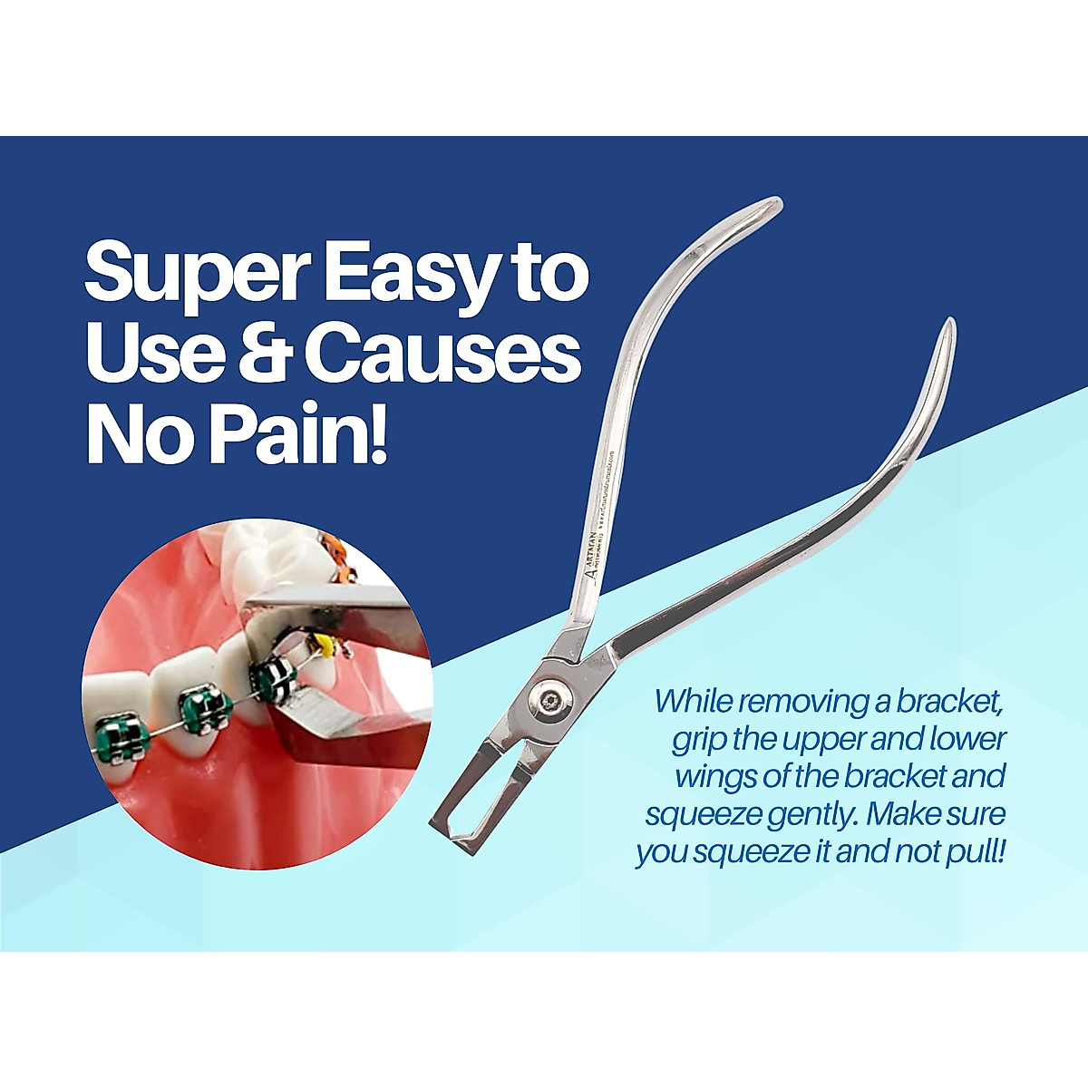 ARTMAN INSTRUMENTS Braces Removal Tool Orthodontic Bracket Removing Pliers Medical Grade Stainless Steel, Autoclavable, Easy Braces Removing Tool