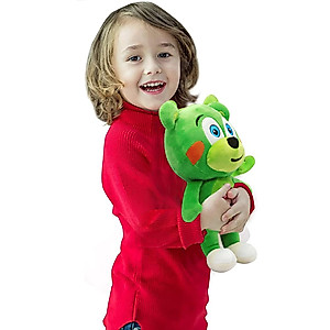 Verceco Singing Stuffed Animals Green Bear Music Plush Toys for Toddler 1-3 Stuffed Bear Plushies Toys for Kids Birthday 12" (Bear)
