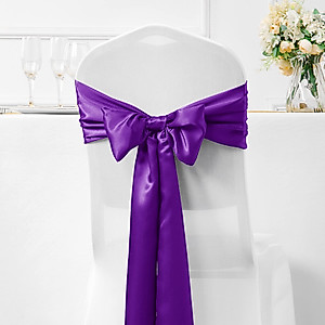 BEDDEB 12-Pack Purple Satin Table Runner 12 x 108 Inch Long Table Runner for Wedding, Purple Birthday Party Decorations, Premium Table Runners for Banquets, Graduations, Engagements