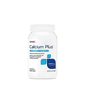 GNC Calcium Plus Magnesium & Vitamin D-3 1000 mg - 180 Caplets