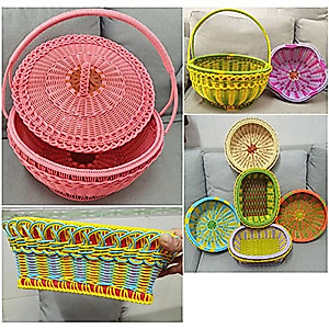Gift_Source 3mm Width Round Rattan Woven Material for Repair Rattan Furniture, Plastic Synthetic Rattan Wicker Repair Kit for Weaving Repair Patio Furniture, Rattan Chair Table, DIY Basket, Crafts
