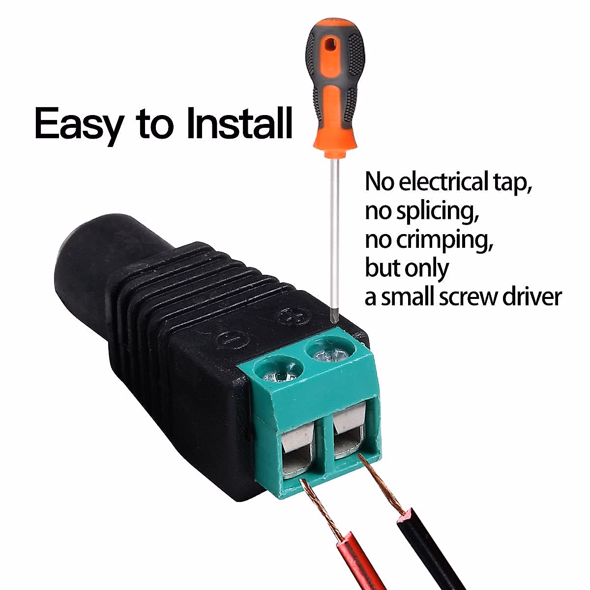 VFLTOOL 28PCS Upgraded DC Power Connector 12V 14PCS Male + 14PCS Female Adapter 2.1 X 5.5MM DC Power Jack Plug Connector for CCTV Camera, Led Strip Light Cable Wire