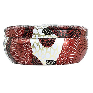 Voluspa Spiced Goji Tarocco Orange Candle | 3 Wick Tin | 12 Oz. | 40 Hour Burn Time | Vegan | All Natural Wicks and Coconut Wax for Clean Burning