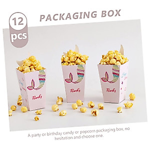 SHOWERORO 12pcs Boxes Mermaid Chip Box Snacks Container Candy Container Baking Boxes Food Containers Popcorn Party Bags Popcorn Containers Boxes Popcorn Boxes Containers Poppin Popcorn Paper
