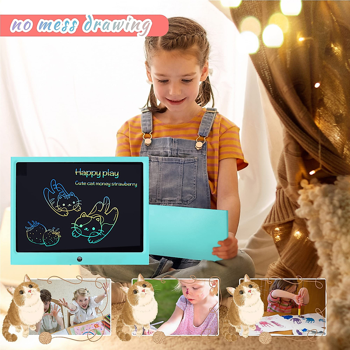 LCD Writing Tablet for Kids, 15 Inch Electronic Erasable Drawing Tablet, Toddler Learning Educational Toys Christmas Birthday Gifts for Kids Age 3+