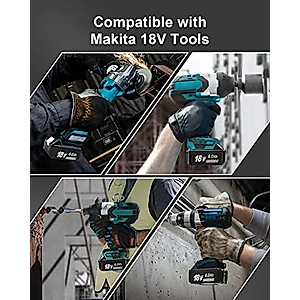 Aoasur 6.0Ah Replacement for Makita 18V Battery 2Packs,Compatible with Makita Battery18V