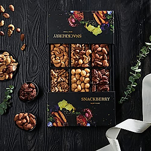 Holiday Mixed Nuts Gift Basket, in Elegant Display Stand Box, Gift Set for Easter, Birthday Party, Sympathy, Healthy Gift Snack Box for Men and Women. Kosher - Snackberry (Premium)