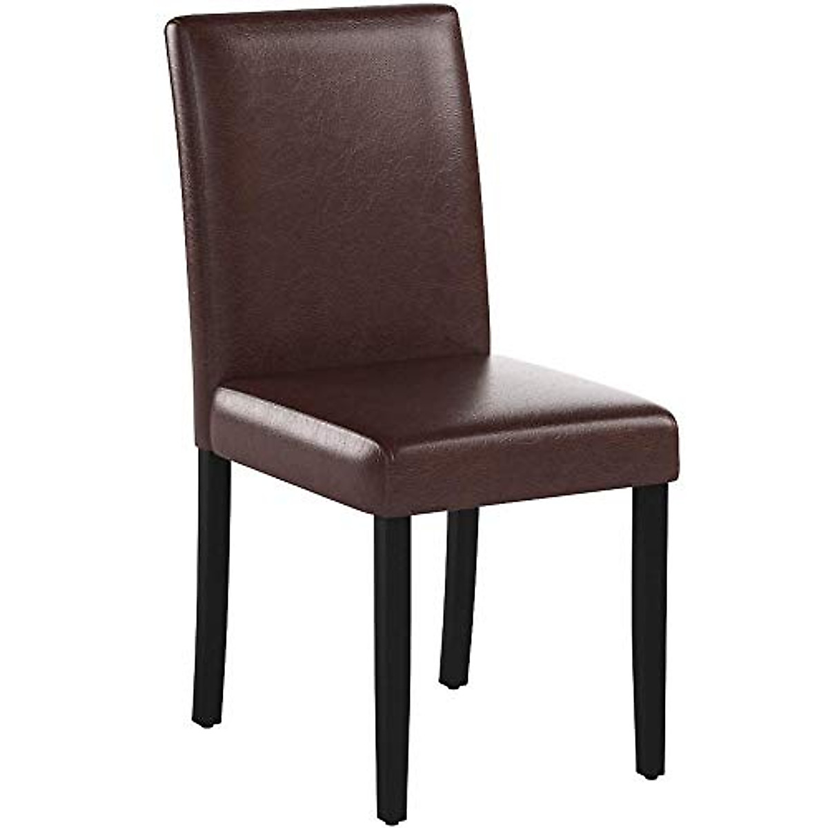 FDW Dining Chairs Set of 4, Dining Room Chairs Kitchen Chairs,Side PU Cushion Chairs with Waterproof Surface and Wood Legs,for Kitchen Restaurant and Living Room,Leather Brown