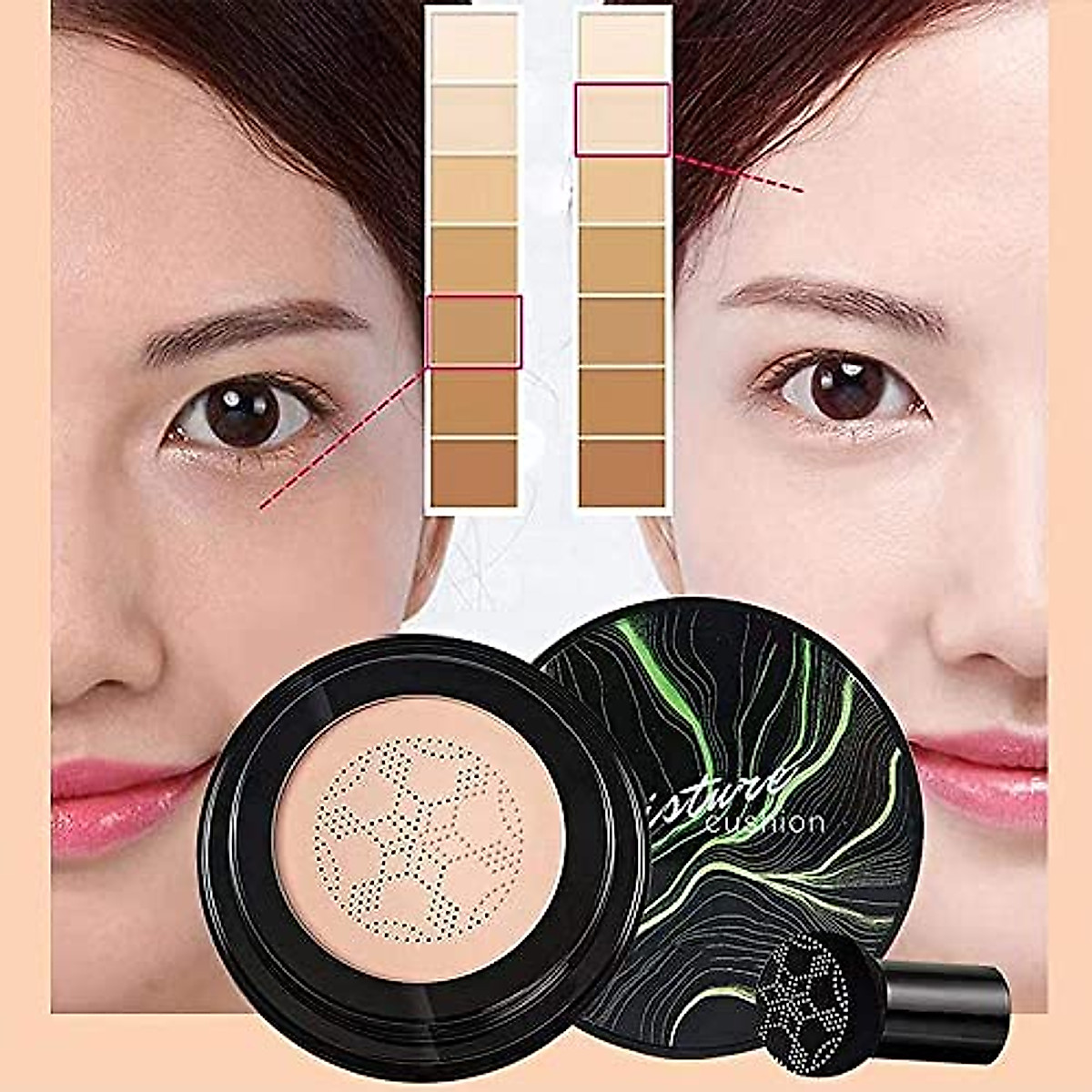 firstfly Mushroom Air Cushion CC Cream Moisturizing Concealer Makeup Base Primer Liquid Foundation