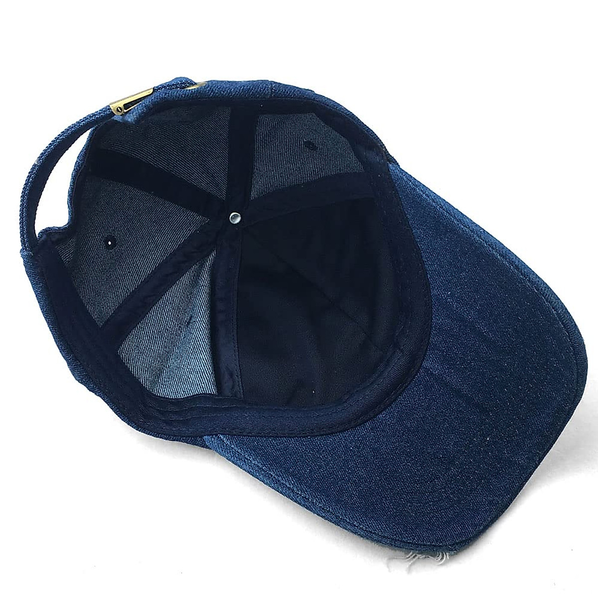 Kangqifen Unisex Ripped Distressed Denim Baseball Cap Trucker Hat Adjustable Navy Blue