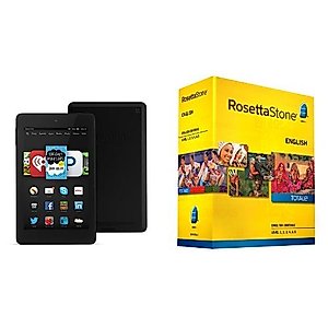 Learn English: Rosetta Stone English (British) - Level 1-5 Set with Fire HD 6, 6" HD Display, Wi-Fi, 8 GB