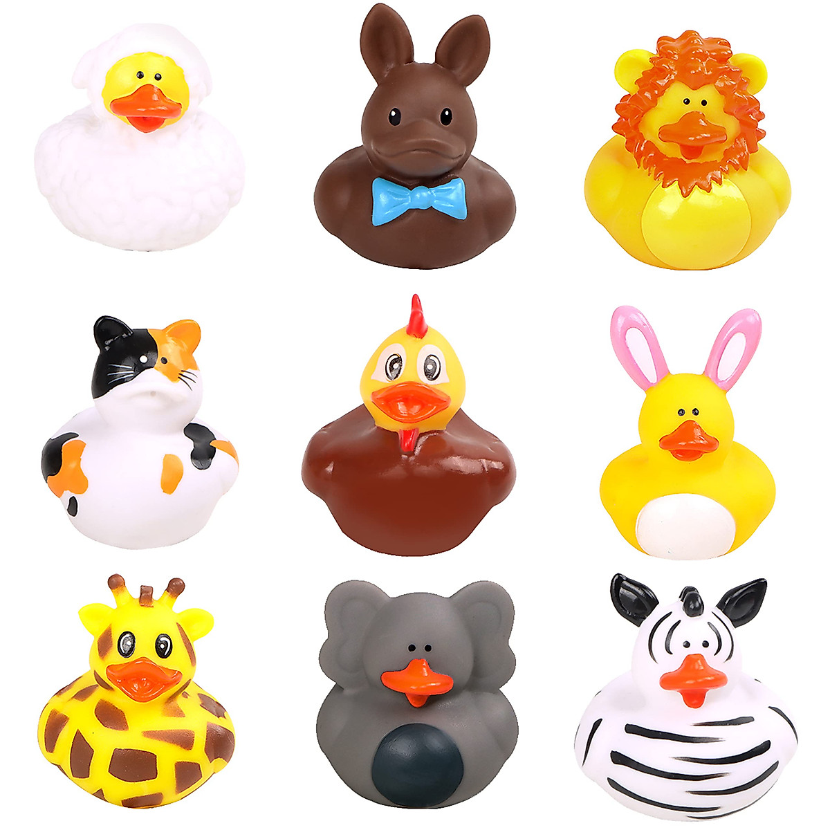 JOYIN 18 Pcs Easter Egg Filled with Animal Rubber Ducks, Easter Theme Party Favor for Kids, Easter Eggs Hunt, Summer Beach, Pool Activity, Basket Stuffers Filler, and Classroom Prize Supplies