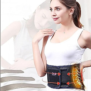 Lumbar Support Belt Self-Heating Lumbar Belt  for Lower Back Pain Arthritis Muscle Spasm for Men and Women with 3 Removable Lumbar Pads,XL