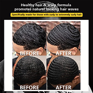 Natural Wave Pomade for Men Strong Hold, Easy Wash (Wave Pomade, 2 Wave Brushes, Silky Durag) Promotes Moisture, Control & Shine