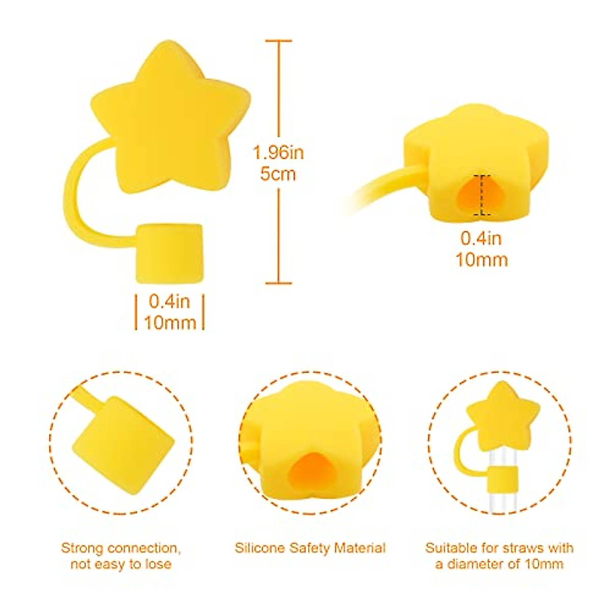 3pcs Straw Covers Cap for 10mm Straws, Stanley Straw Cover, Dust-Proof Drinking Straw Reusable Straw Tips Lids