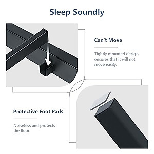 HOMBCK Twin Bed Frames with Headboard and Footboard, 12 Inch Bed Frame Twin with Under Bed Storage, Heavy Duty Bed Frame No Box Spring Needed, Easy Assembly, Black