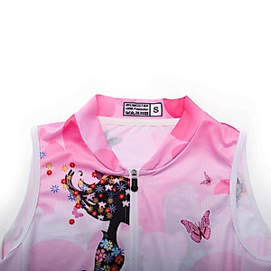 Weimostar Women's Cycling Vest Half Zipper Sleeveless Bicycle Jersey MTB Bike Shirt Pink Size M