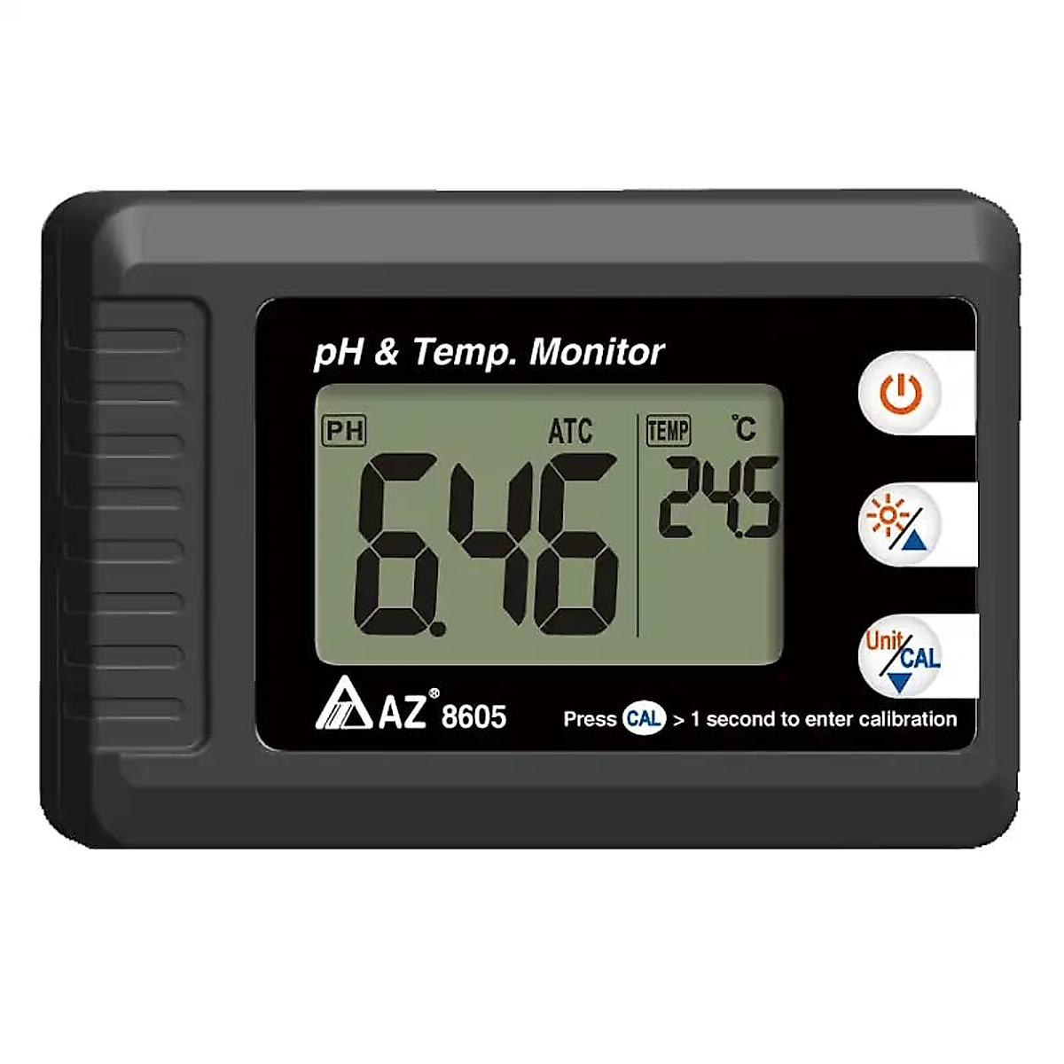 pH & Temperature Meter Big Display Compact pH & Temperature Monitor 0.00~14.00 ±0.1-5.0~60.0℃ ±0.5℃ AZ 8605