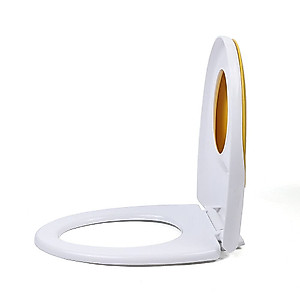 DNYSYSJ Toilet Seat with Built-in Child Seat, V-Type Toddlers/Adult Toilet Seat, Potty Training Seat (V type 1/Yellow)
