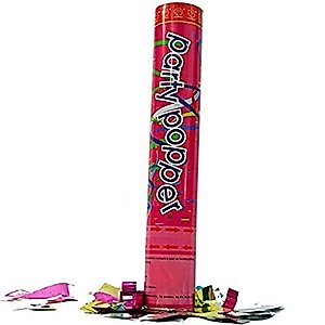 (6 Pack) Large (12 Inch) Confetti Cannons Air Compressed Party Poppers Indoor and Outdoor Safe Perfect For Any Party New Years Eve or Wedding Celebrations Shoot Streamers 10 ft