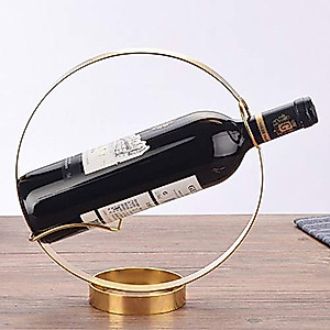 ZHIQ Single Bottle Countertop Wine Holder, Free Standing Metal Wine Rack, Wine Bottle Storage Holder, Display Shelf for Tabletop, Silver/Gold/Bronze