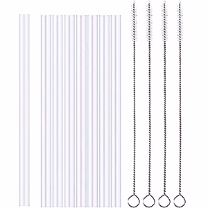 TecUnite 8 Pieces Replacement Straws Set for Kids Bottle, 4 Pieces Straw Cleaning Brushes for Hydro flask Wide Mouth Bottle accessories