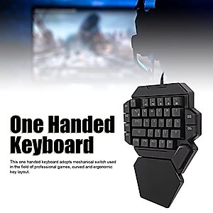 One Handed Keyboard, RGB Backlit Ergonomic Design Programmable Keys One Handed Gaming Keyboard Accurate Control Plug and Play for Game for Dorm for Home