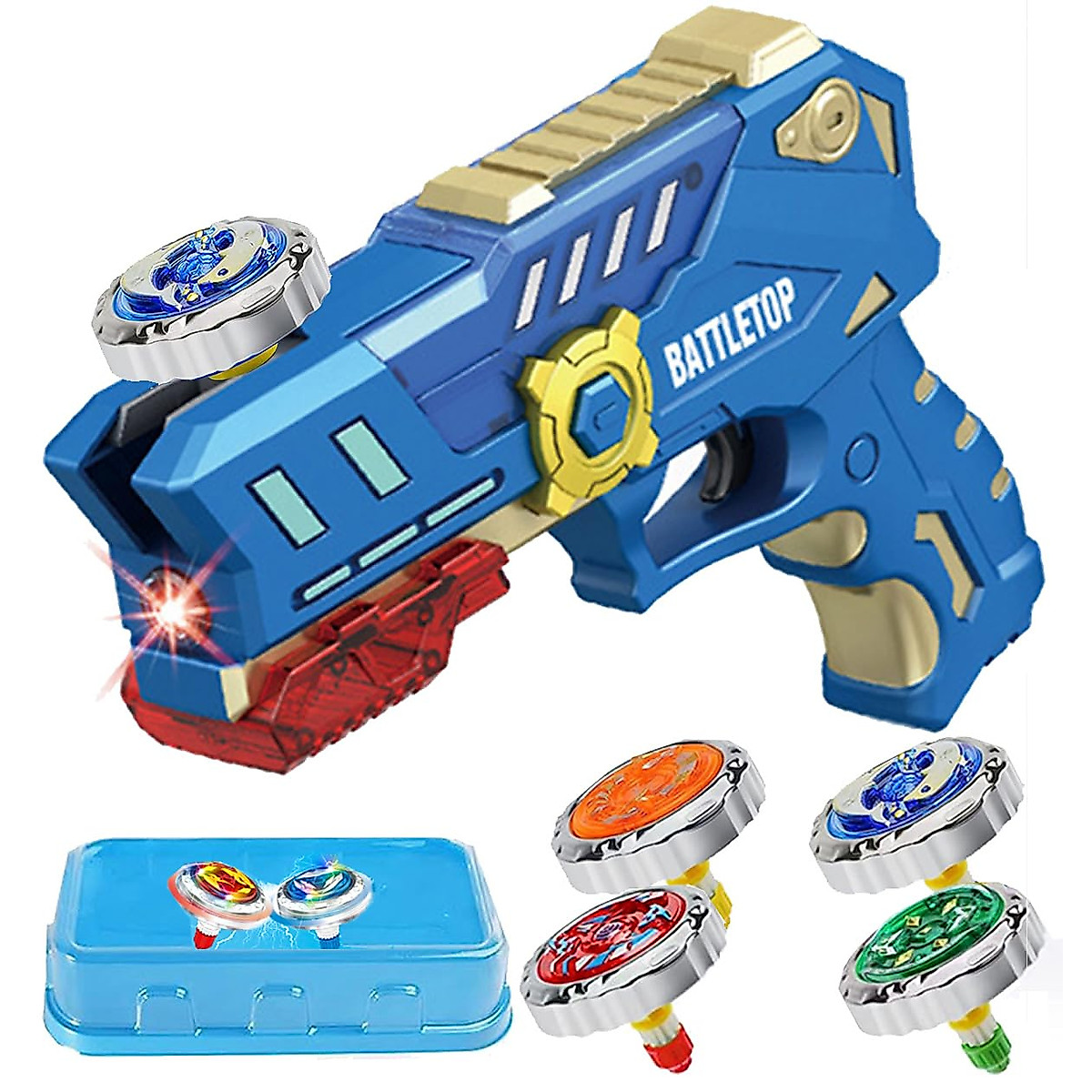 Bey Battling Top Burst Gyro Toy Set, Gun Launcher with 4 Spinning Top Burst Gyros, Combat Battling Gifts for 5 6 7 8 9 10 Years Old Boys Girls