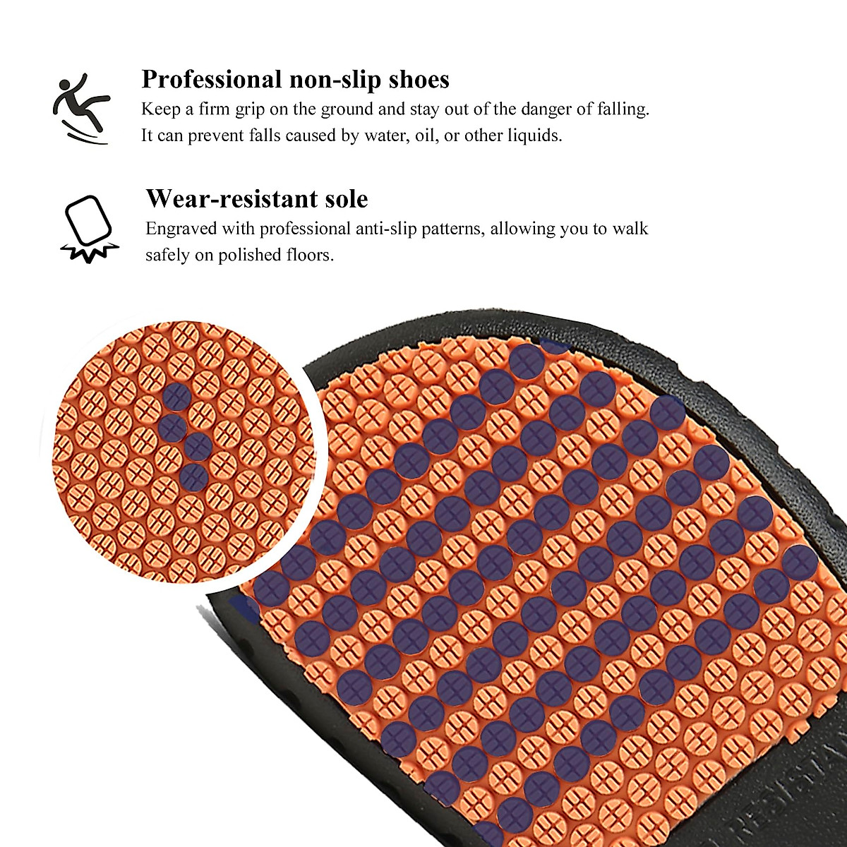 Men's Non Slip Chef Shoes, Men Professional Waterproof Slip Resistant Work Shoe for Kitchen Restaurant Hospital, Zapatos para Trabajar En Restaurante De Hombre Black