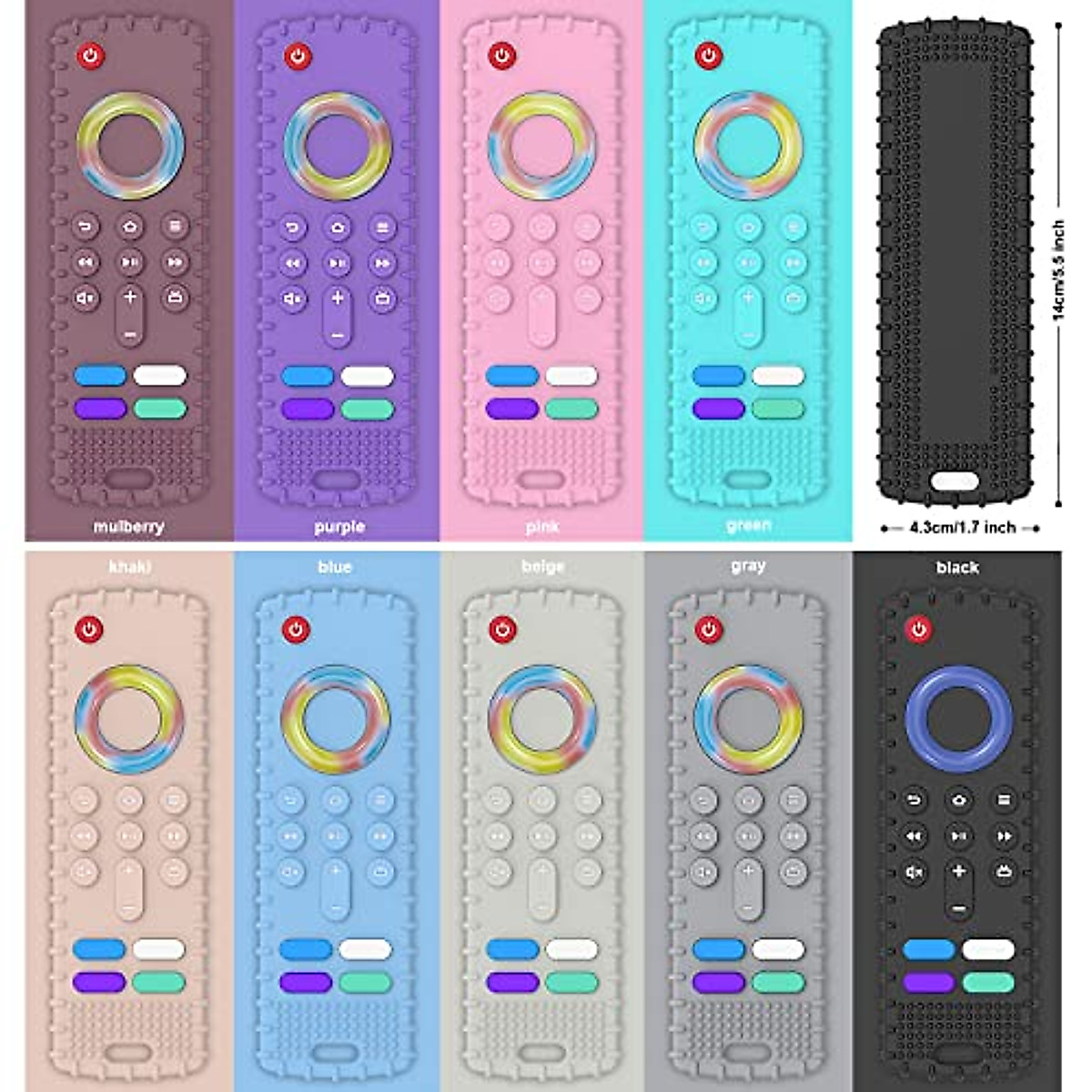 2 Pack SOLIFEGOBLE Silicone Remote Control Teether Toys for Babies s, Boys Girls Baby Chew Teething Toys(Color04)