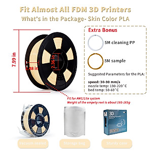 ZIRO PLA Filament 1.75mm,3D Printer Filament PLA PRO Basic Color Series 1.75MM 1KG(2.2lbs), Dimensional Accuracy +/- 0.03mm,Skin