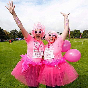 72pcs Pink Ribbon Breast Cancer Awareness Glitter Tattoo Sticker Foundation/Event/Walk/Run