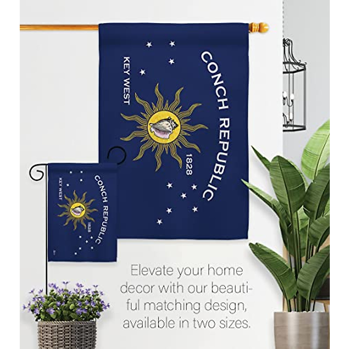 Americana Home & Garden Conch Republic Garden Flag Regional Nation International World Country Particular Area House Decoration Banner Small Yard Gift Double-Sided, Made in USA