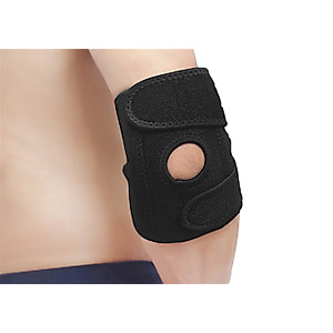 MioCloth Elbow Support Adjustable Brace, Reversible Compression Stabilizer Neoprene Sleeve C Arthritic Pain Relief, Sports Injury Rehabilitation, Protection against Re-injury, Black