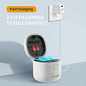 TELESIN AllinBox Battery Charger for Hero 11/10/9, with High Speed USB 3.0 SD Card Reader Function, Waterproof Storage Carry Case for GoPro Hero 9/10/11 Black,IP54 Grade Waterproof (Only Charger)