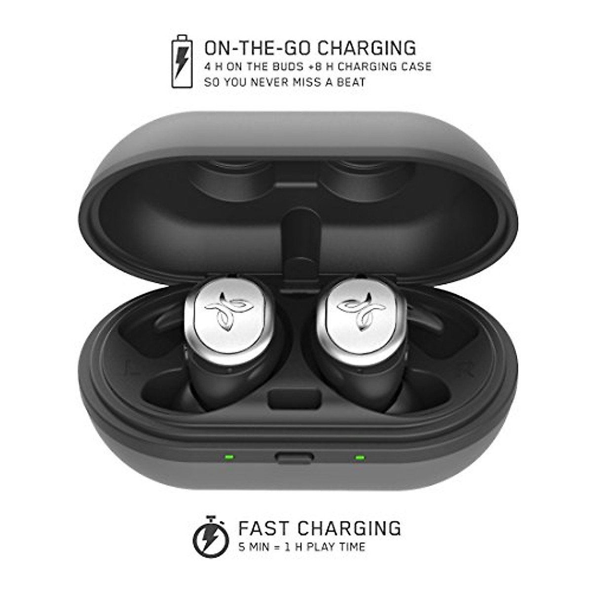 Jaybird RUN True Wireless Headphones for Running, Secure Fit, Sweat-Proof and Water Resistant, Custom Sound, 12 Hours In Your Pocket, Music + Calls (Drift) (Renewed)